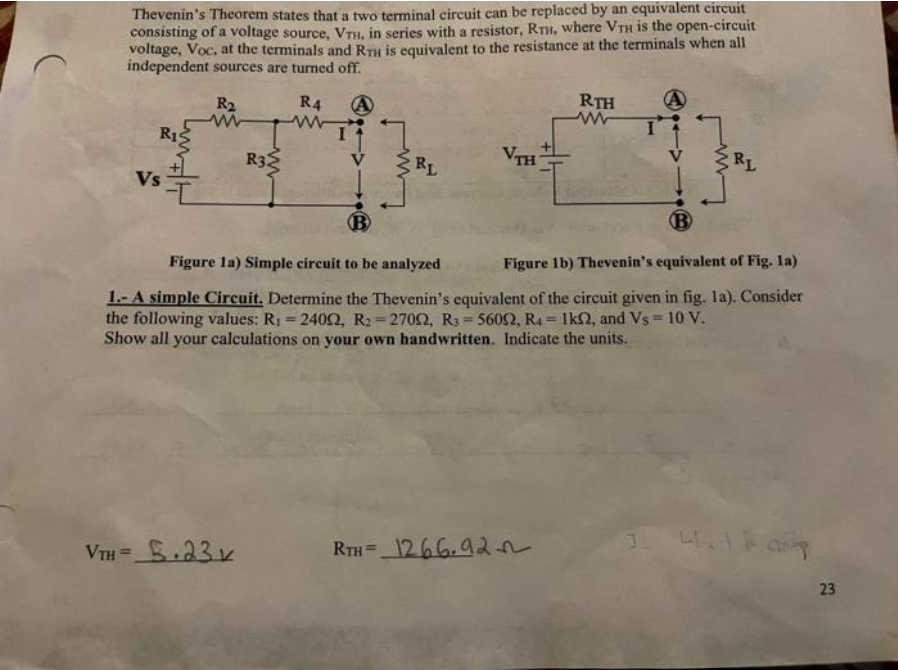 Solved Thevenin's Theorem states that a two terminal circuit | Chegg.com