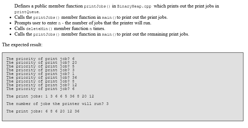 Answered Implement The Binaryheap Adt In A File Binaryheap