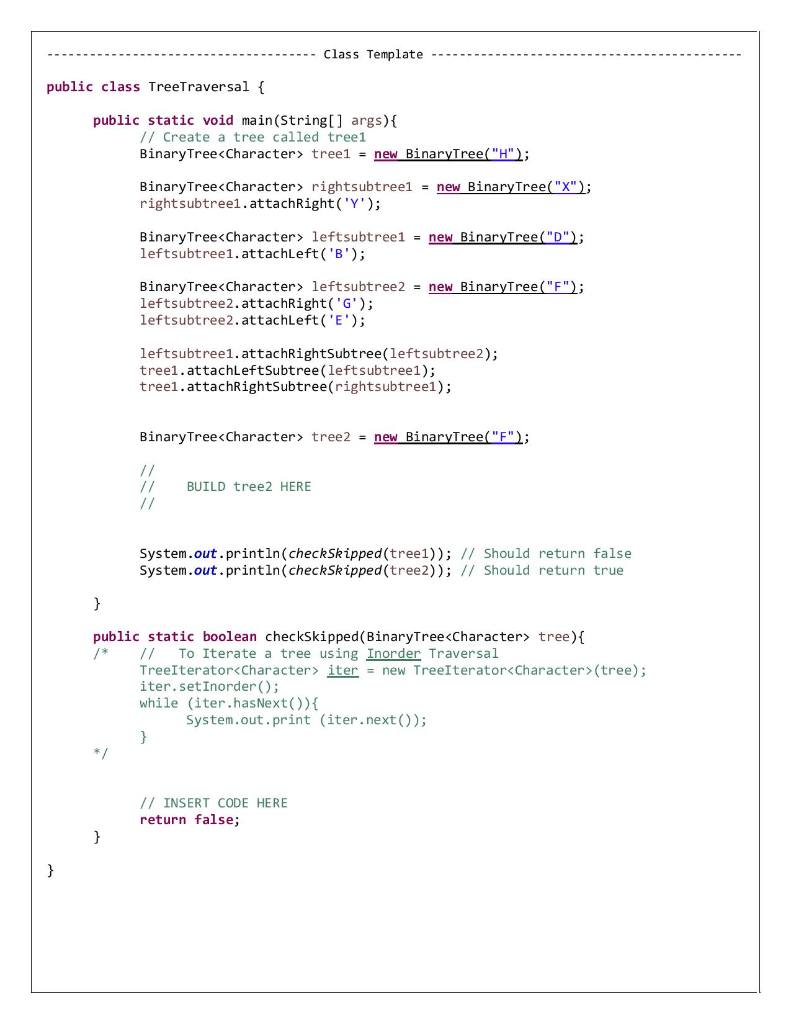 Solved 1 Import The Java Project Binarytrees To Your