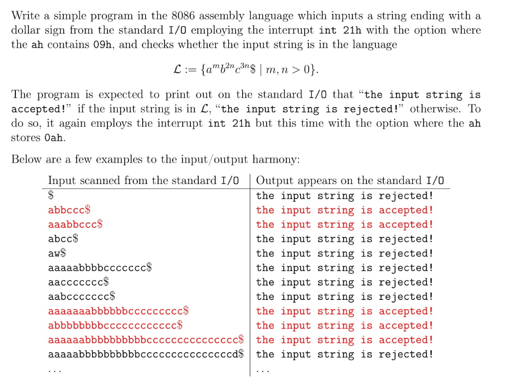 Write a simple program in the 8086 assembly language | Chegg.com