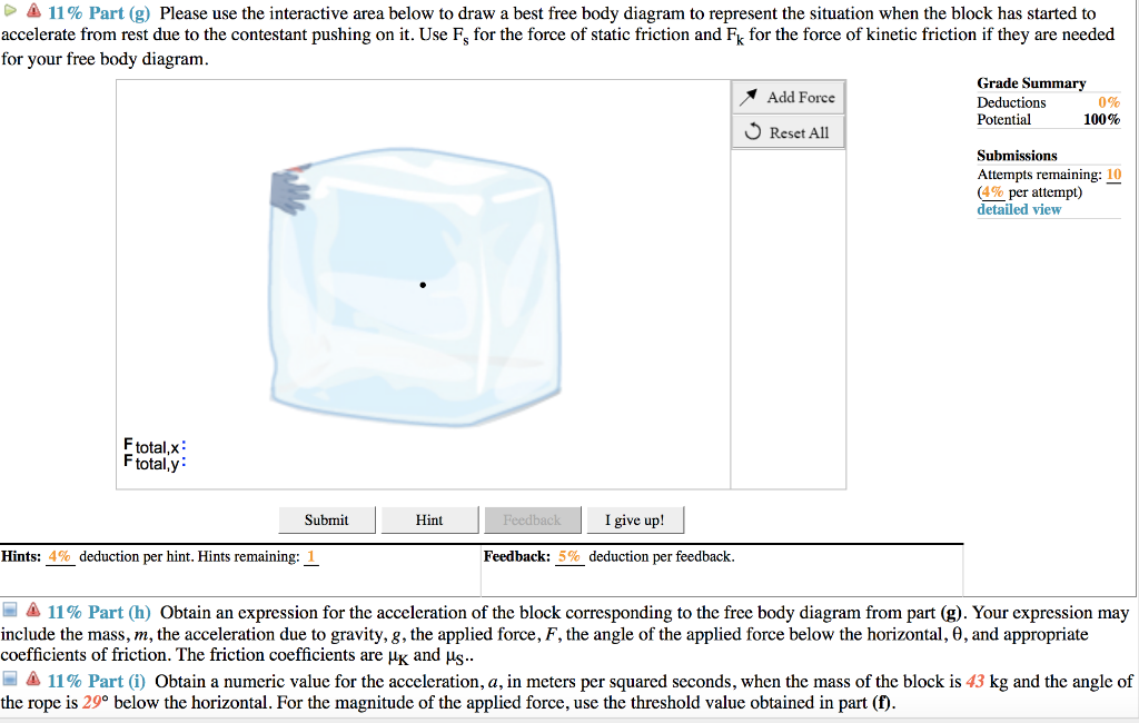 Solved 09 11% Part (g) Please use the interactive area | Chegg.com