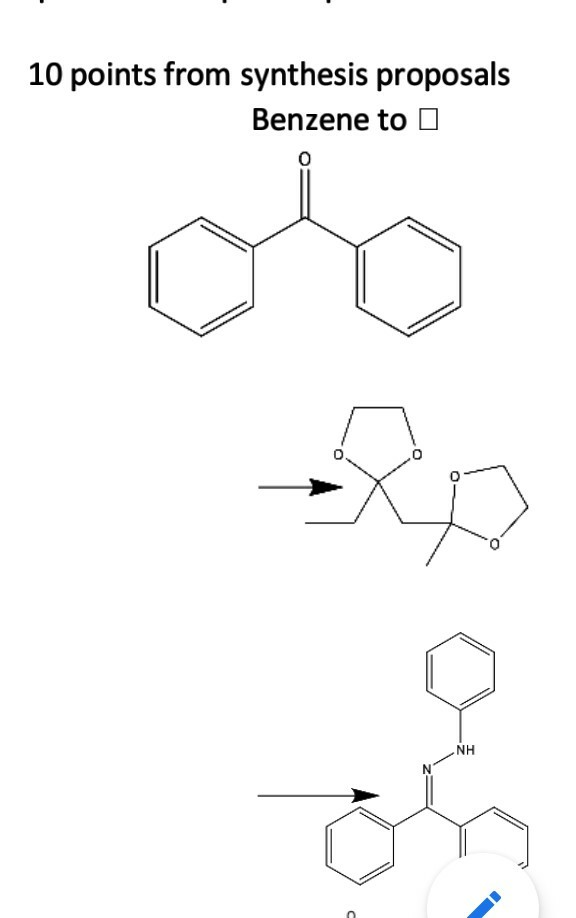 Solved 10 points from synthesis proposals Benzene to a NH | Chegg.com