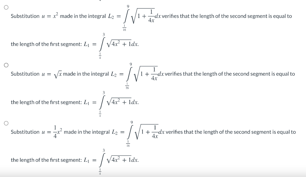 Solved Consider the curve segments: 1 S1: y = x² from x = to | Chegg.com