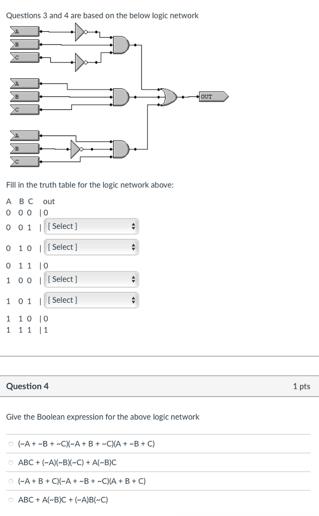 Solved Questions 3 and 4 are based on the below logic | Chegg.com