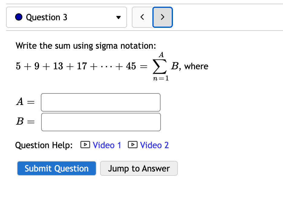 Solved Write the sum using sigma notation: | Chegg.com