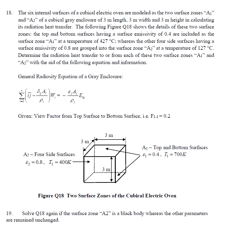 Solved 18. The six internal surfaces of a cubical electric | Chegg.com