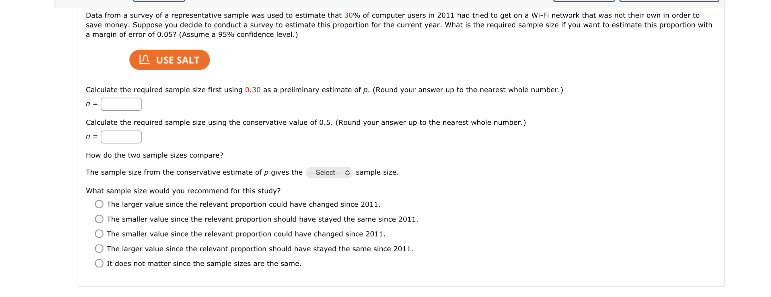 Solved Data from a survey of a representative sample was | Chegg.com
