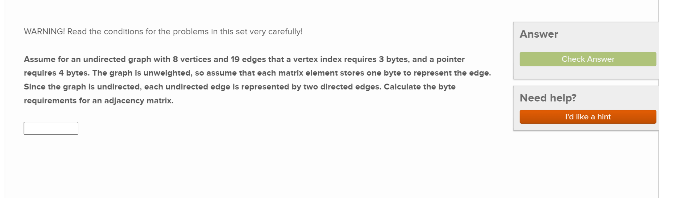 Solved WARNING! Read the conditions for the problems in this | Chegg.com