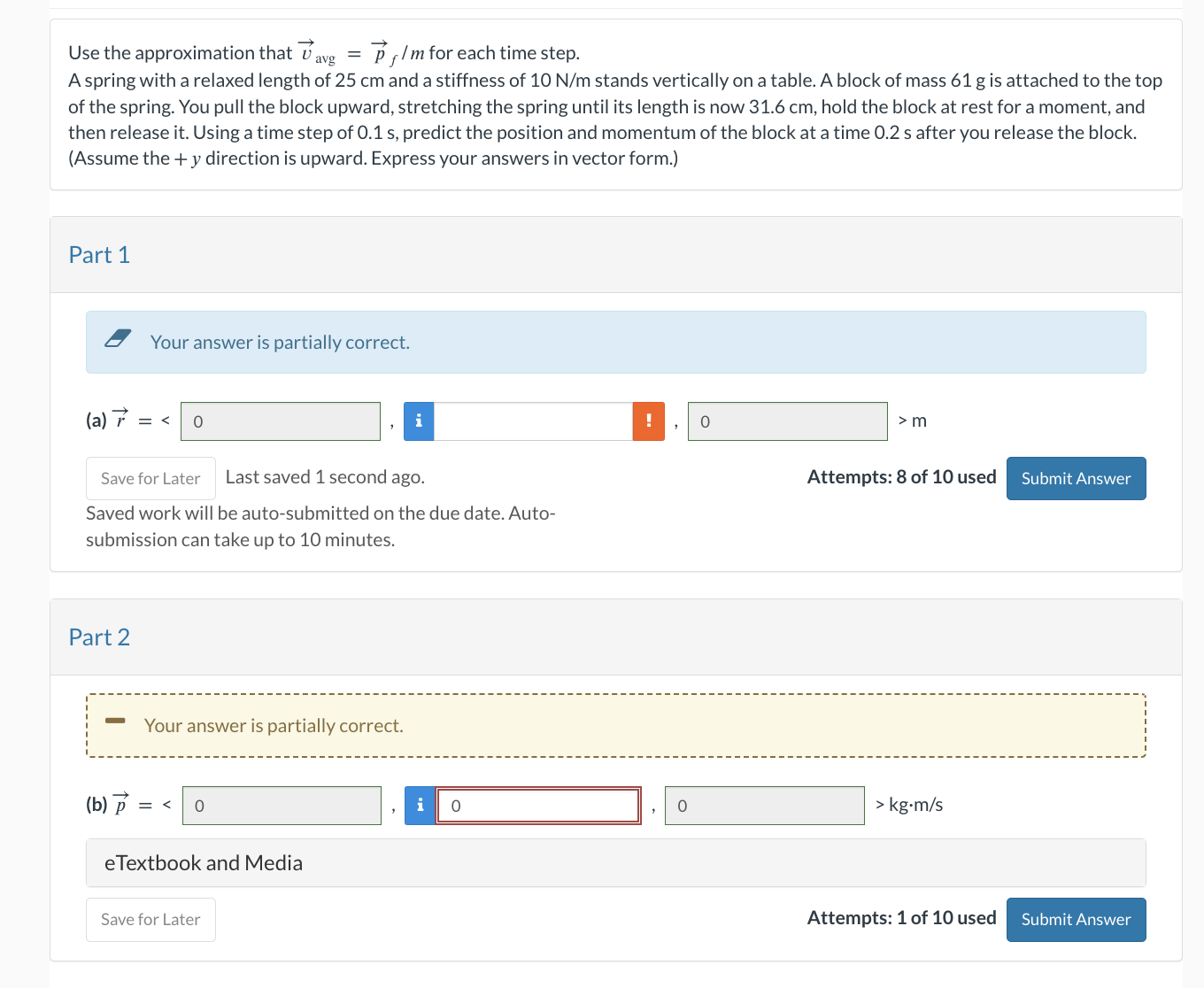 Solved Use the approximation that vavg =pf/m for each time | Chegg.com