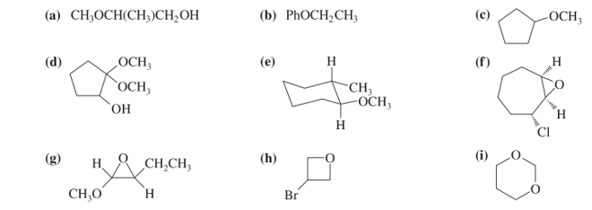 Solved a) CH3OCH(CH3)CH2OH (b) PhOCH2CH3 (c) | Chegg.com