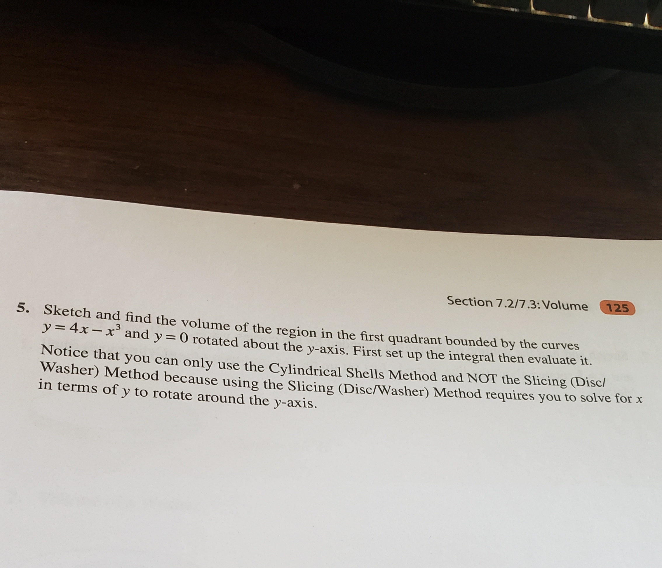 Solved Section 7.2/7.3: Volume 125 5. Sketch and find the | Chegg.com