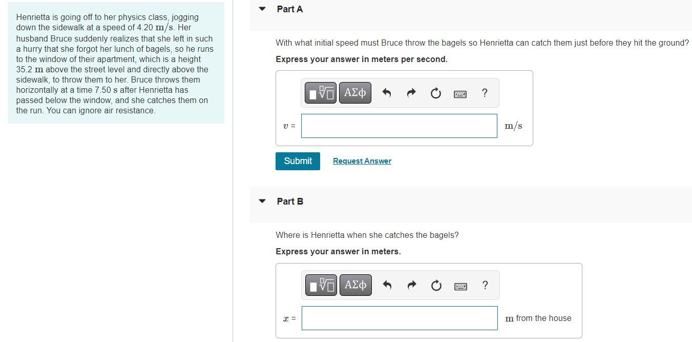 Solved Henrietta is going off to her physics class, jogging | Chegg.com
