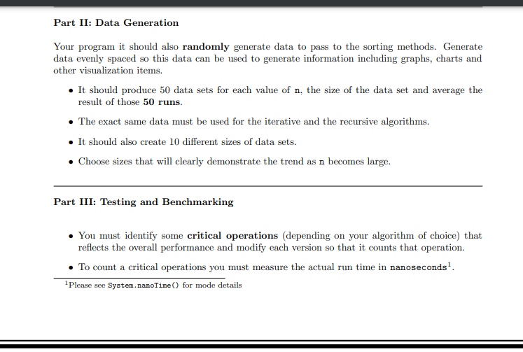 Solved Part I: Algorithm Selection and Implementation The | Chegg.com