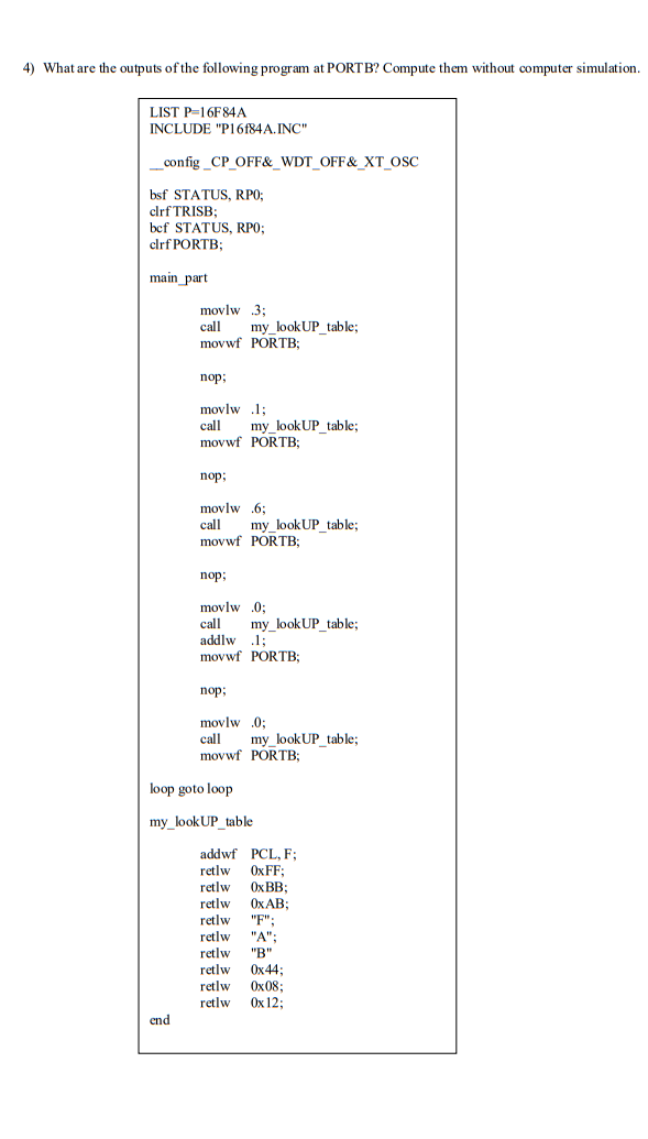 4) What are the outputs of the following program at | Chegg.com
