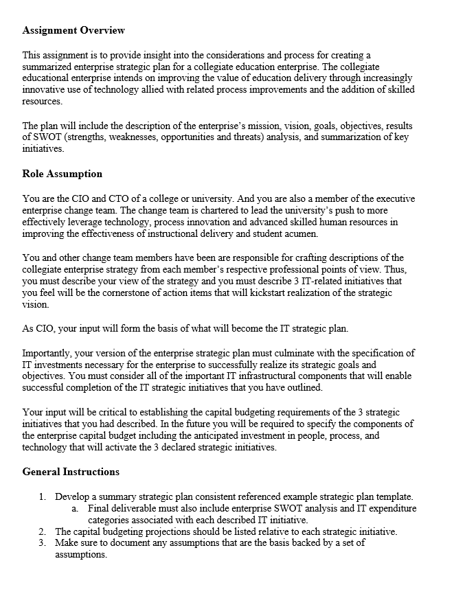 Solved Assignment Overview This assignment is to provide | Chegg.com