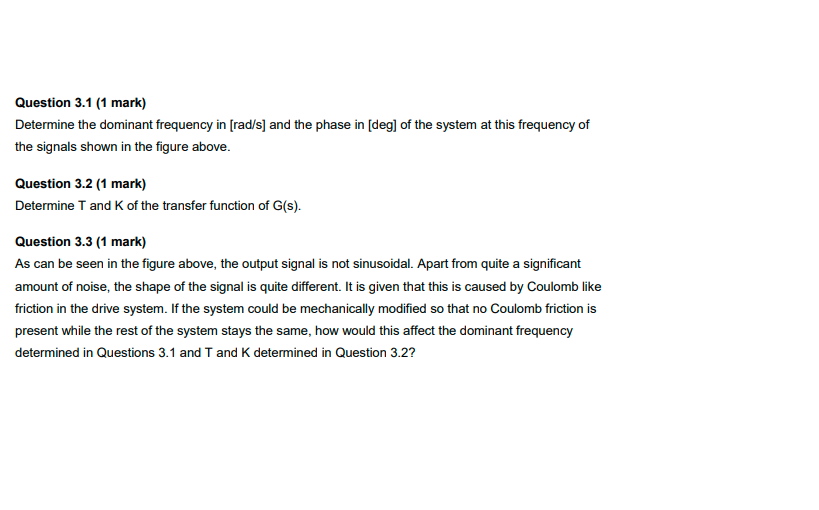 Question 3 (3 marks) An open loop electric servo | Chegg.com