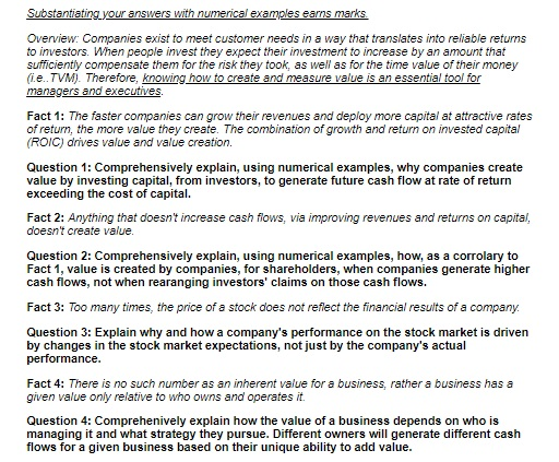 Substantiating your answers with numerical examples | Chegg.com