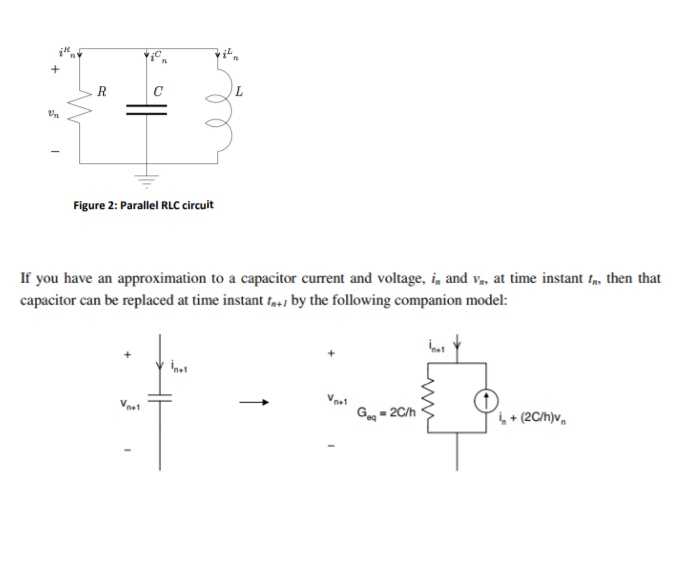 Solved Analysis of parallel RLC circuit using companion | Chegg.com