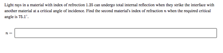 Solved Light rays in a material with index of refrection | Chegg.com
