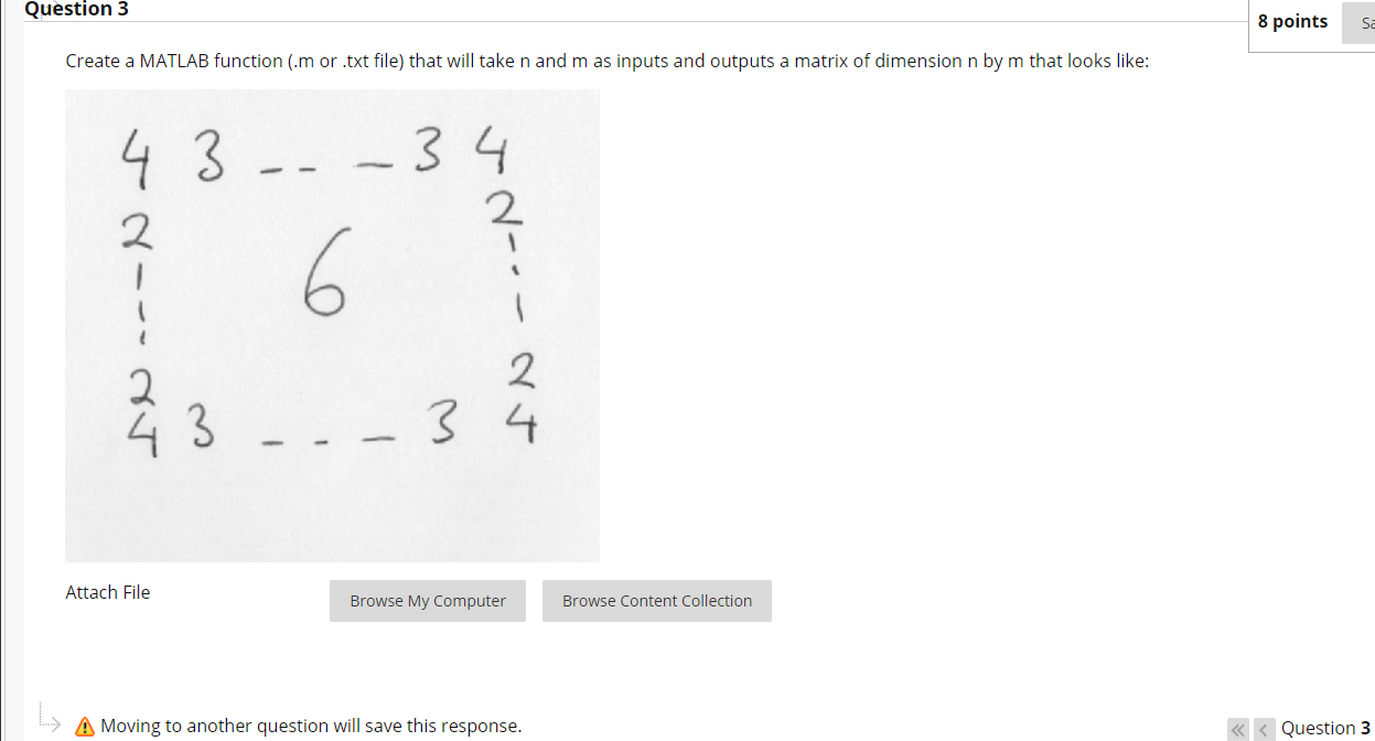 Solved Question 3 8 points Sa Create a MATLAB function (.m | Chegg.com