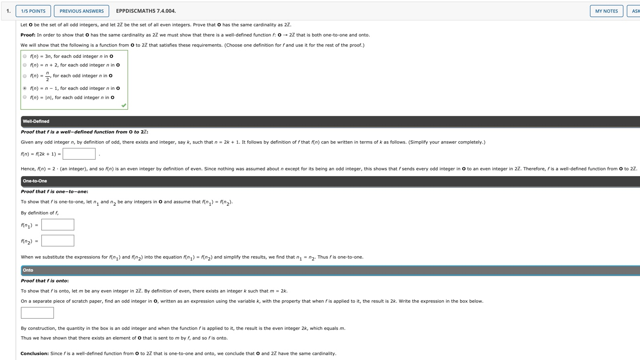 Solved 1/5 POINTS PREVIOUS ANSWERS EPPDISCMATHS 7.4.004. mov | Chegg.com
