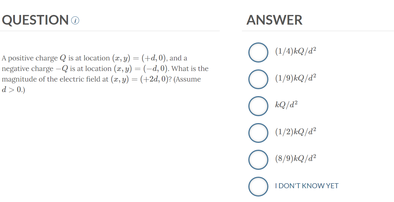 Solved A positive charge Q ﻿is at location (x,y)=(+d,0), | Chegg.com