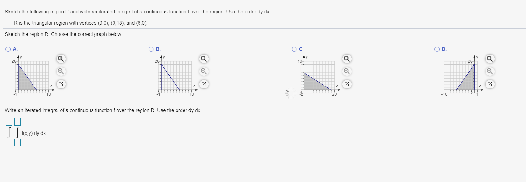 Solved Sketch the following region R and write an iterated | Chegg.com