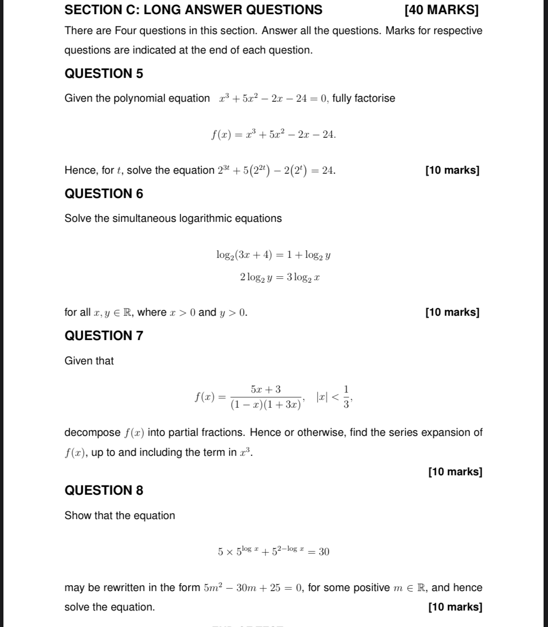 Solved SECTION C: LONG ANSWER QUESTIONS [40 MARKS] There are | Chegg.com