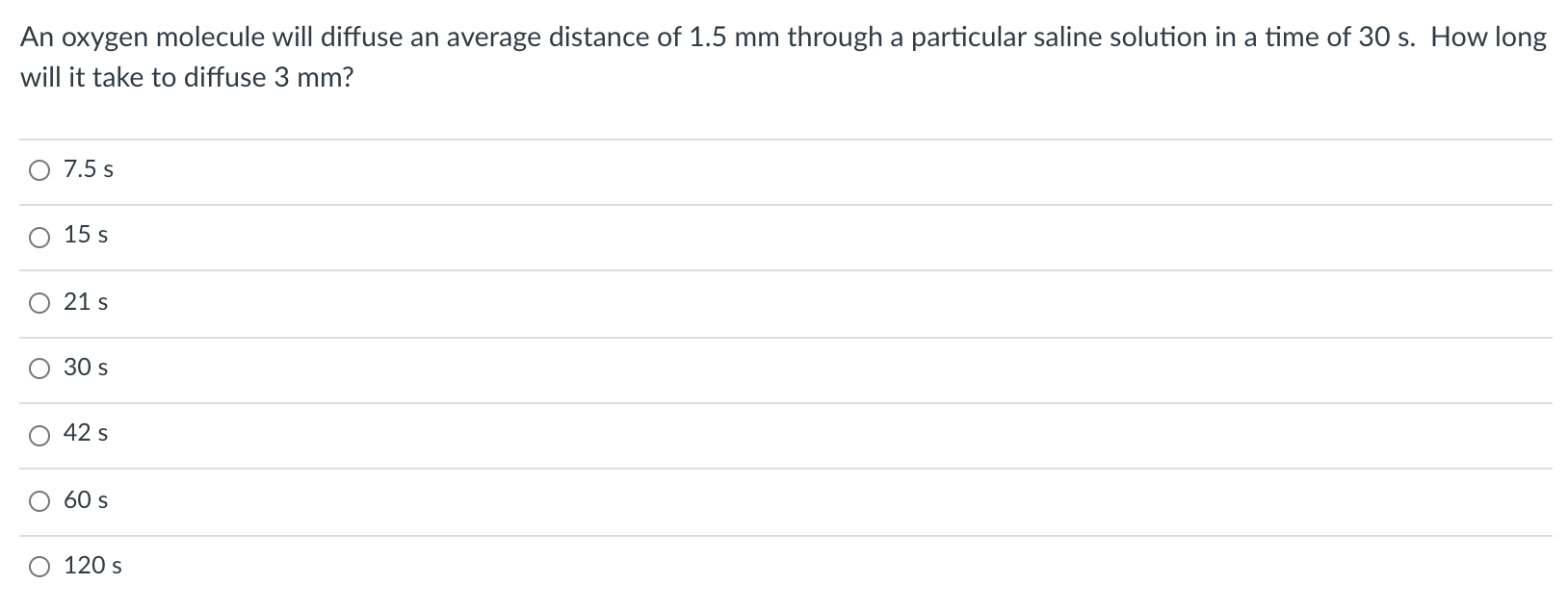 Solved An oxygen molecule will diffuse an average distance | Chegg.com