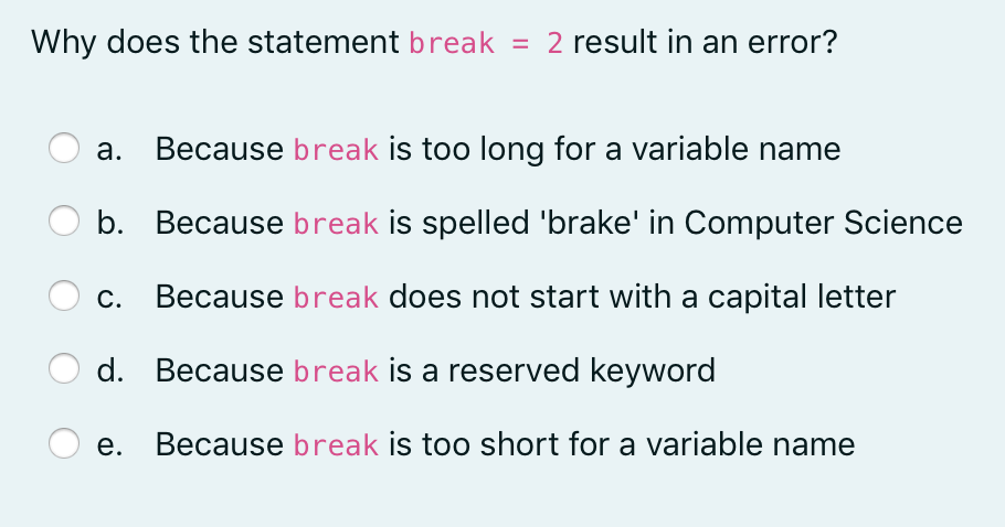 Solved Why does the statement 3A = 4 produce an error a. A | Chegg.com