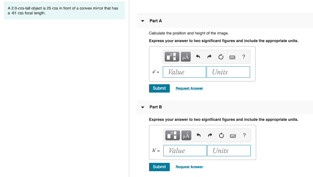 Solved A 2.0-cm-tall object is 25 cm in front of a convex | Chegg.com