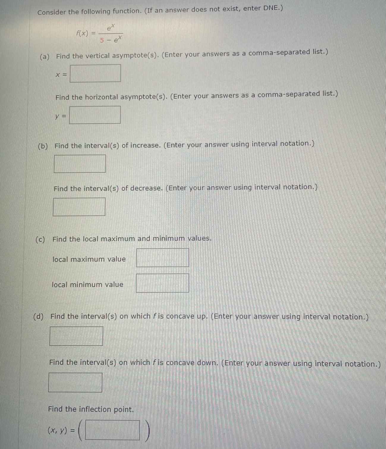 Solved Consider the following function. (If an answer does | Chegg.com