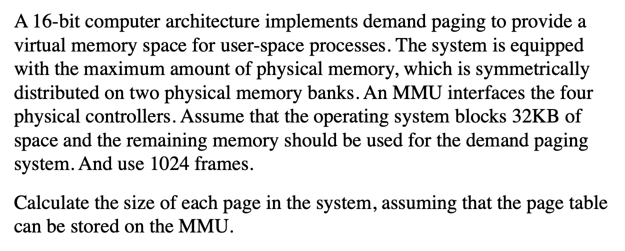 Solved A 16-bit computer architecture implements demand | Chegg.com