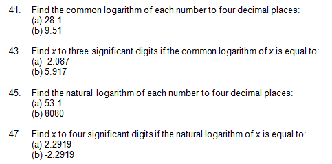 Solved 41. 43. Find the common logarithm of each number to | Chegg.com