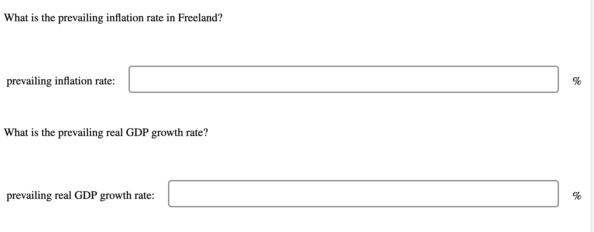 Solved What is the prevailing inflation rate in | Chegg.com