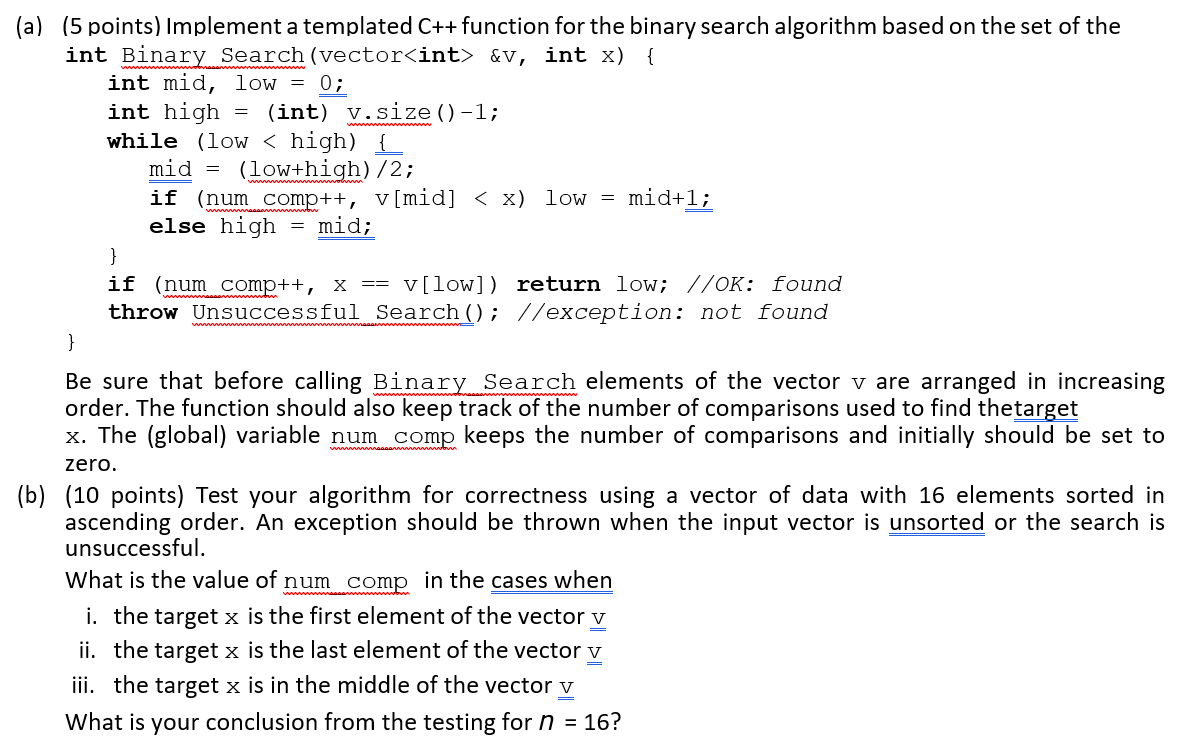 Solved A 5 Points Implement A Templated C Function 