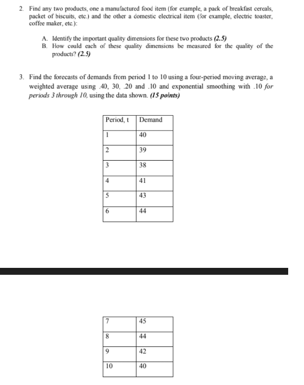 Solved 2. Find any two products, one a manufactured food | Chegg.com