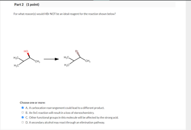 Solved Alcohols do not readily undergo nucleophilic | Chegg.com