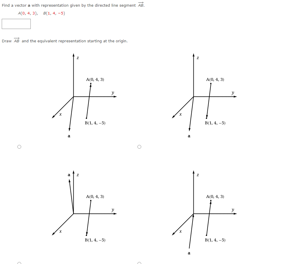 Solved Find a vector a with representation given by the | Chegg.com