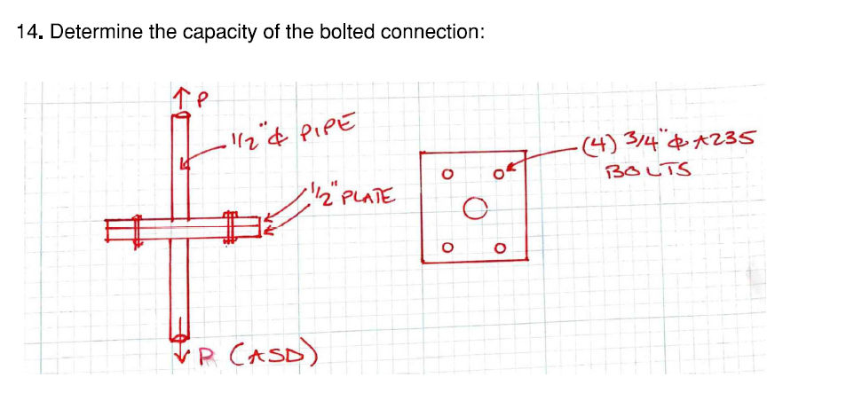 Solved 14. Determine the capacity of the bolted connection: | Chegg.com