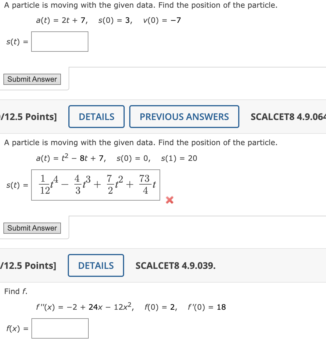 Solved Please show the steps of each question please! | Chegg.com