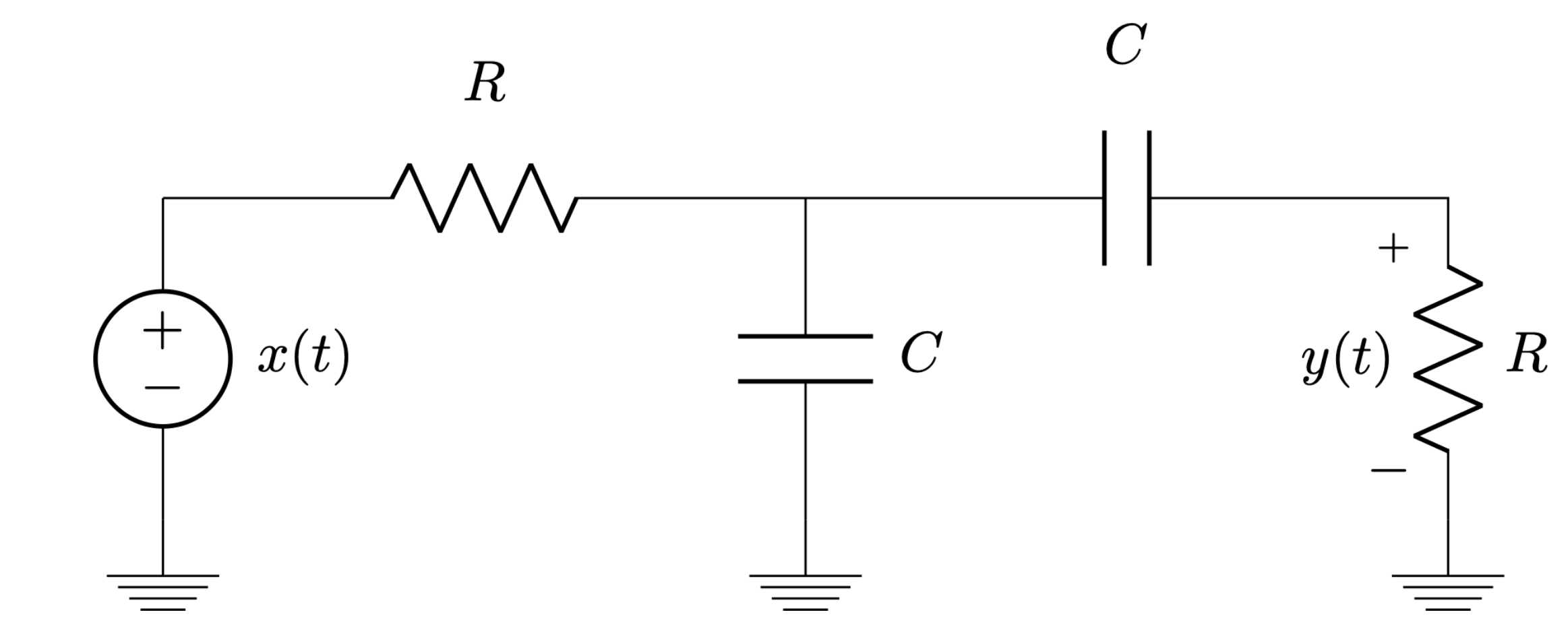 Solved Consider the RC/CR circuit. Let R = 150 Ohm and C = | Chegg.com
