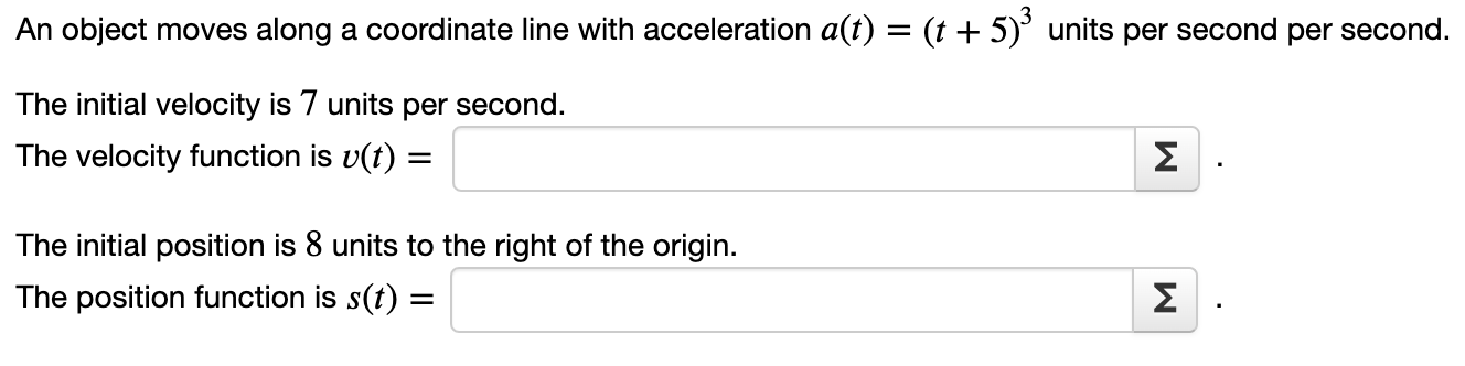 Solved An Object Moves Along A Coordinate Line With