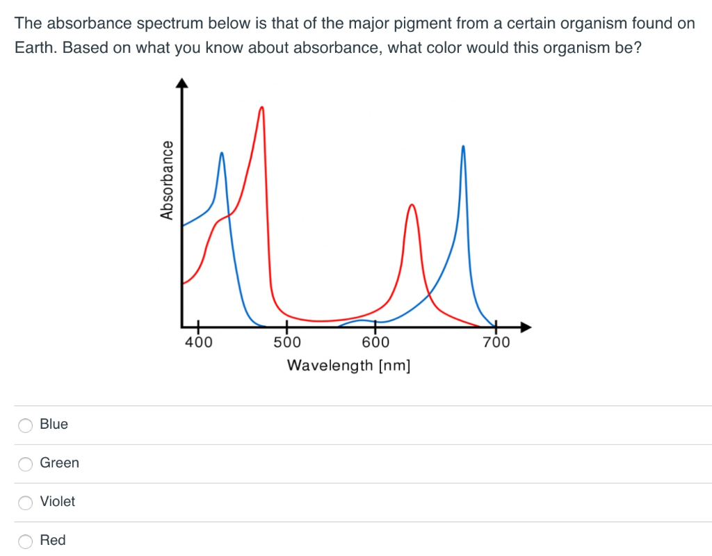 Solved The absorbance spectrum below is that of the major | Chegg.com