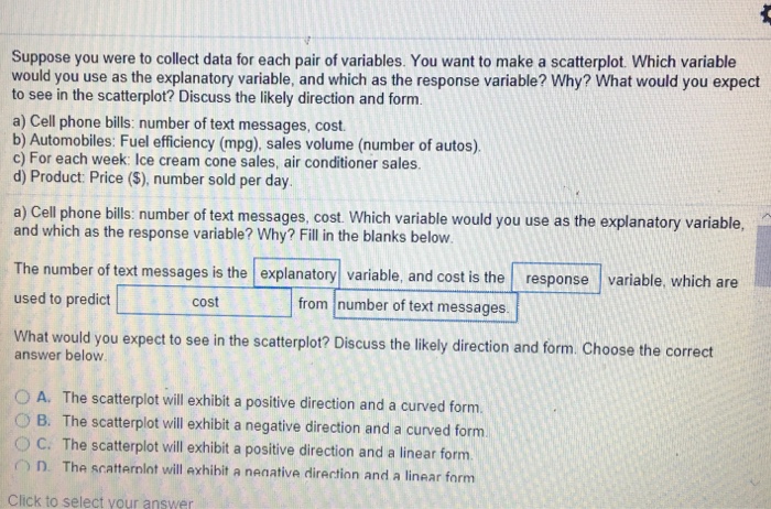 Solved Suppose you were to collect data for each pair of | Chegg.com