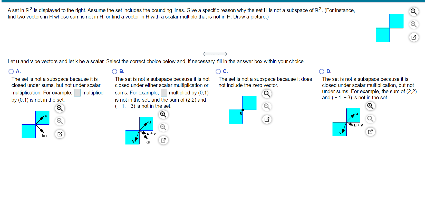 Solved A set in R2 is displayed to the right. Assume the set | Chegg.com