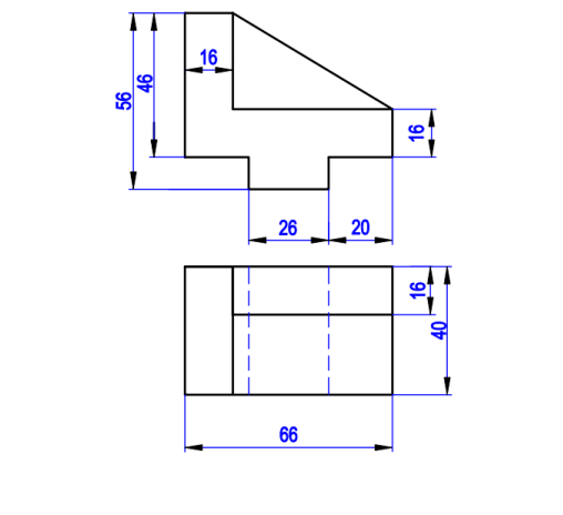Solved The part whose FRONT and TOP view is given | Chegg.com