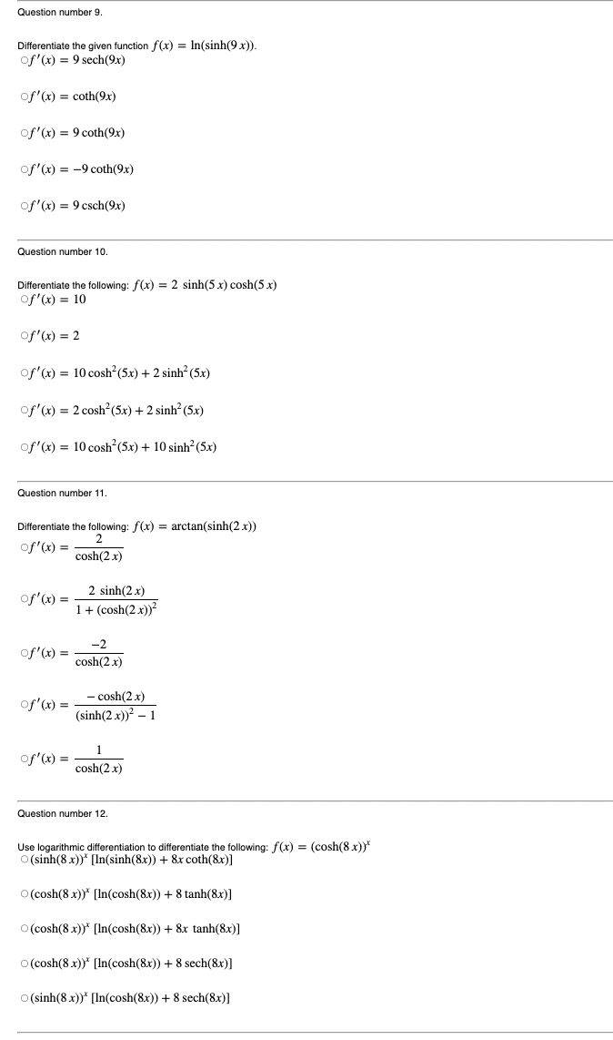 Solved questions 9-12 ﻿please | Chegg.com