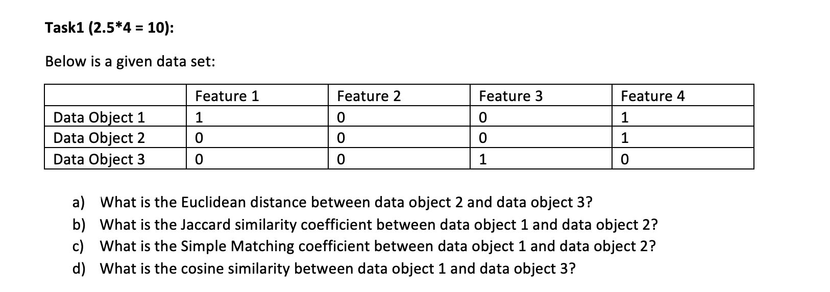 Solved Below is a data set: Normalize the above data set | Chegg.com