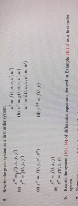 Solved Rewrite the given system as a first order system. | Chegg.com